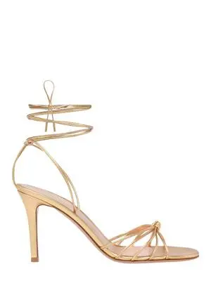 GIANVITO ROSSI Knot-detail Lace-up Sandals - Gold