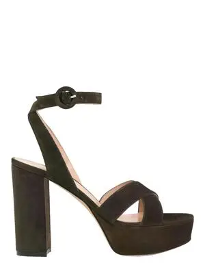 GIANVITO ROSSI Crossover Platform Sandals Green