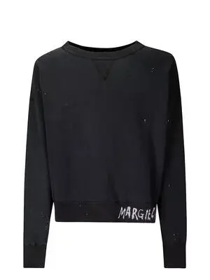 MAISON MARGIELA Cotton Logo-print Sweatshirt - Black