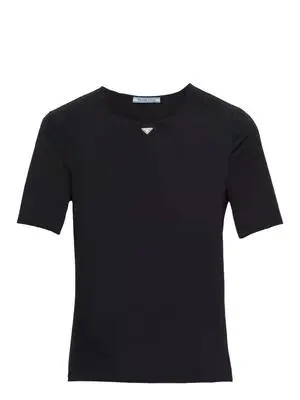 Prada Short-sleeved Stretch T-shirt - Black
