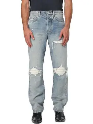 Amiri Distressed Straight Leg Jeans - Indigo