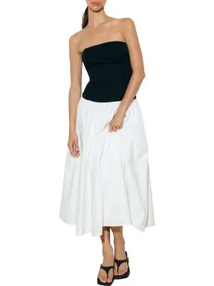 FREEMARKET Mixed Media Strapless Dress - Black/ White
