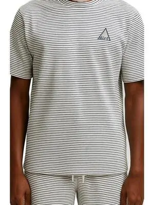 D.RT Vacay Stripe Cotton Terry T-shirt - White/ Green