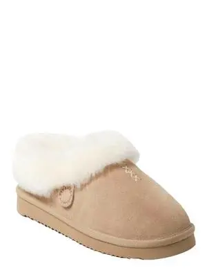 DEARFOAMS Fireside Adelaide Shearling Clog Slipper - Sand