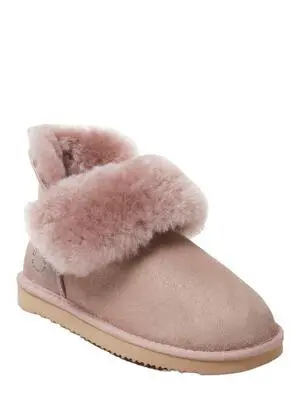 DEARFOAMS Fireside Perth Genuine Shearling Foldover Boots - Dusty Pink