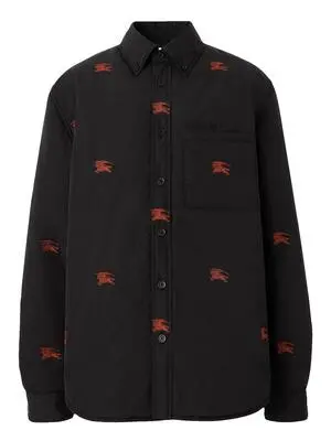 Burberry Embroidered Ekd Nylon Overshirt - Black