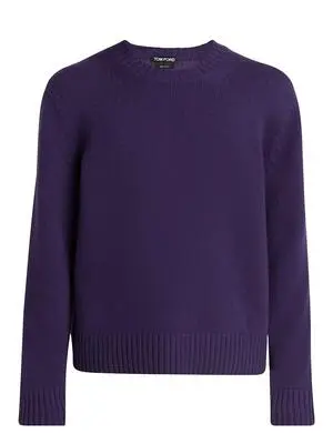 TOM FORD 5 Gauge Cashmere Crewneck Sweater Royal Purp