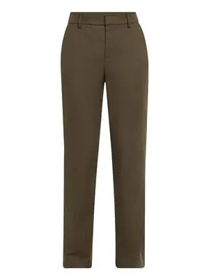 Brunello Cucinelli Cotton Stretch Slim-leg Cigarette Pants With Slits - Olive Green