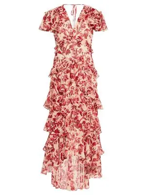 Cinq À Sept Tatum Floral Maxi Dress - Cherry Rose Multi