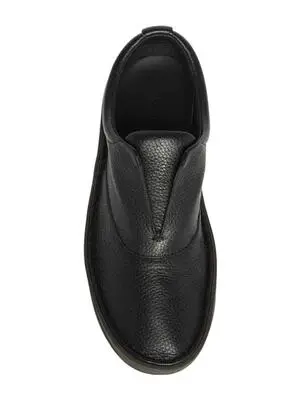 Giorgio Armani Grained Deerskin Slip-on Sneakers - Black