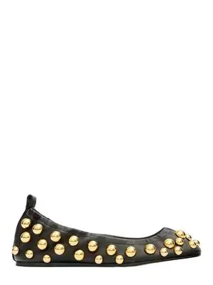 Isabel Marant Étoile Belna Studded Leather Ballet Flats - Black