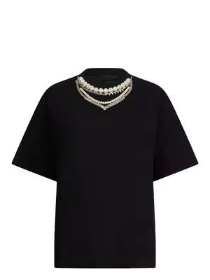 Liu Jo T-shirt With Beaded Neckline - Black