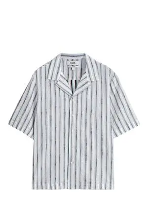 Cos Striped Resort Shirt - Brown