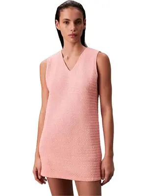 Calvin Klein Crochet Mini Dress - Powder Pink