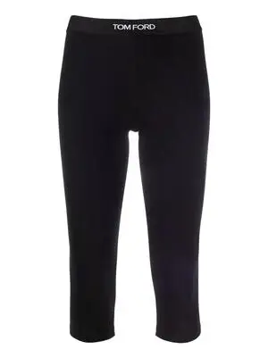TOM FORD Cropped Logo-waistband Leggings - Black