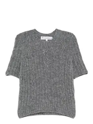 JW Anderson Cable-knit Short Sleeve T-shirt - Grey
