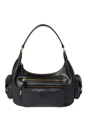 Miu Miu Pocket Leather Bag - Black