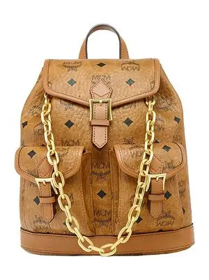 Mcm Aren Vi Mini Backpack - Cognac