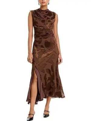Simkhai Burke Draped Midi Dress Cocoa