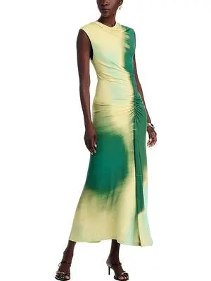 Simkhai Acacia Ruched Dress Sea Glass Sunset