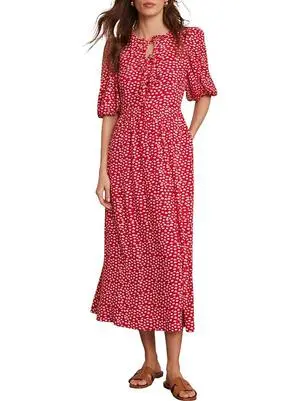 Mint Velvet Lips Print Midi Dress - Red