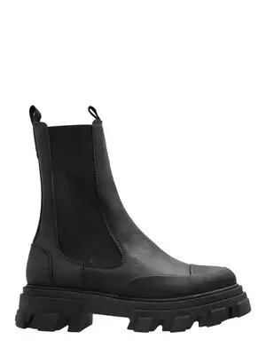 GANNI 55mm Leather Ankle Boots - Black