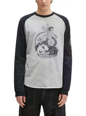 AMBUSH Graphic-print Raglan-sleeve T-shirt - Grey