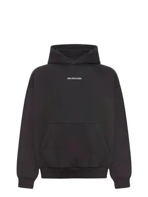 Balenciaga Logo-print Hoodie - Black