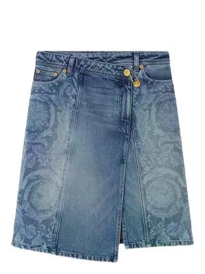 Versace Asymmetric Denim Skirt - Blue