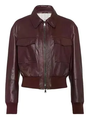 Brunello Cucinelli Leather Flap-pocket Jacket - Red