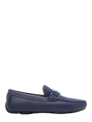 FERRAGAMO Logo Plaque Loafers - Blue