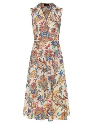 ETRO Paisley-Print Collared Midi Dress