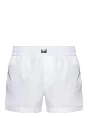 Dolce & Gabbana Logo-plaque Swim Shorts - White