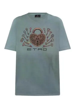 Etro Logo-print T-shirt - Blue