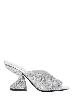 FERRAGAMO Sansu Glitter-detail Sandals - Silver