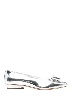 FERRAGAMO Viva Bow Ballerina Shoes - Silver