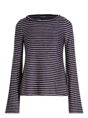 Emporio Armani Striped Knit Crewneck Sweater - Navy