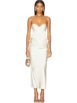 Lpa Ilaria Corset Midi Dress - Ivory