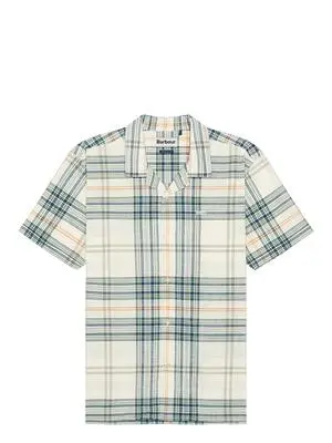 Barbour Berryfell Summer Fit Shirt In White,blue - Whisper White