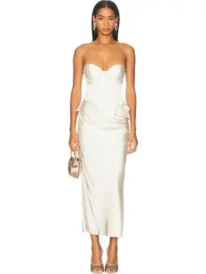 Lpa Ilaria Corset Midi Dress - Ivory