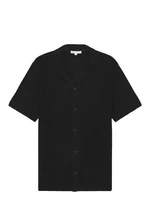 Onia Cotton Textured Camp Shirt - Black