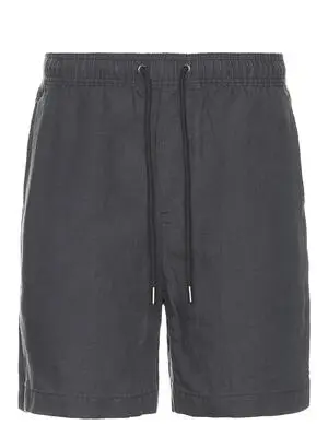 Onia Air Linen Pull On Short 6 Gunmetal