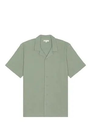 Onia Onia Macro Waffle Vacation Shirt In Sage Sage