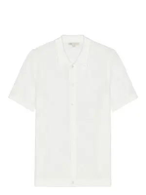 Onia Crochet Knit Button Up Shirt - White