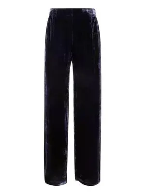 BIANCO LEVRIN Velvet Elasticated-waist Trousers - Purple