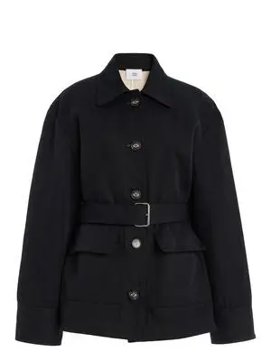 ADAM LIPPES Belted Cotton-Twill Barn Jacket