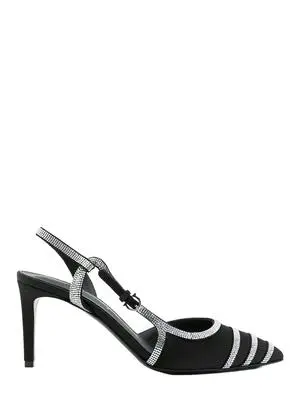 SALVATORE FERRAGAMO 85mm Rhinestone Slingback Pumps
