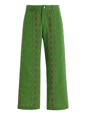 La Veste Punto De Cruz Cotton Pants - Green