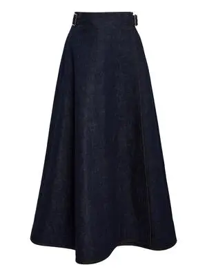 ADAM LIPPES Wrap Denim Midi Skirt