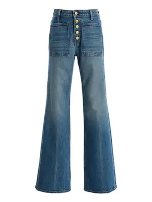 Ulla Johnson Lou Rigid High-Rise Flared Jeans Blue